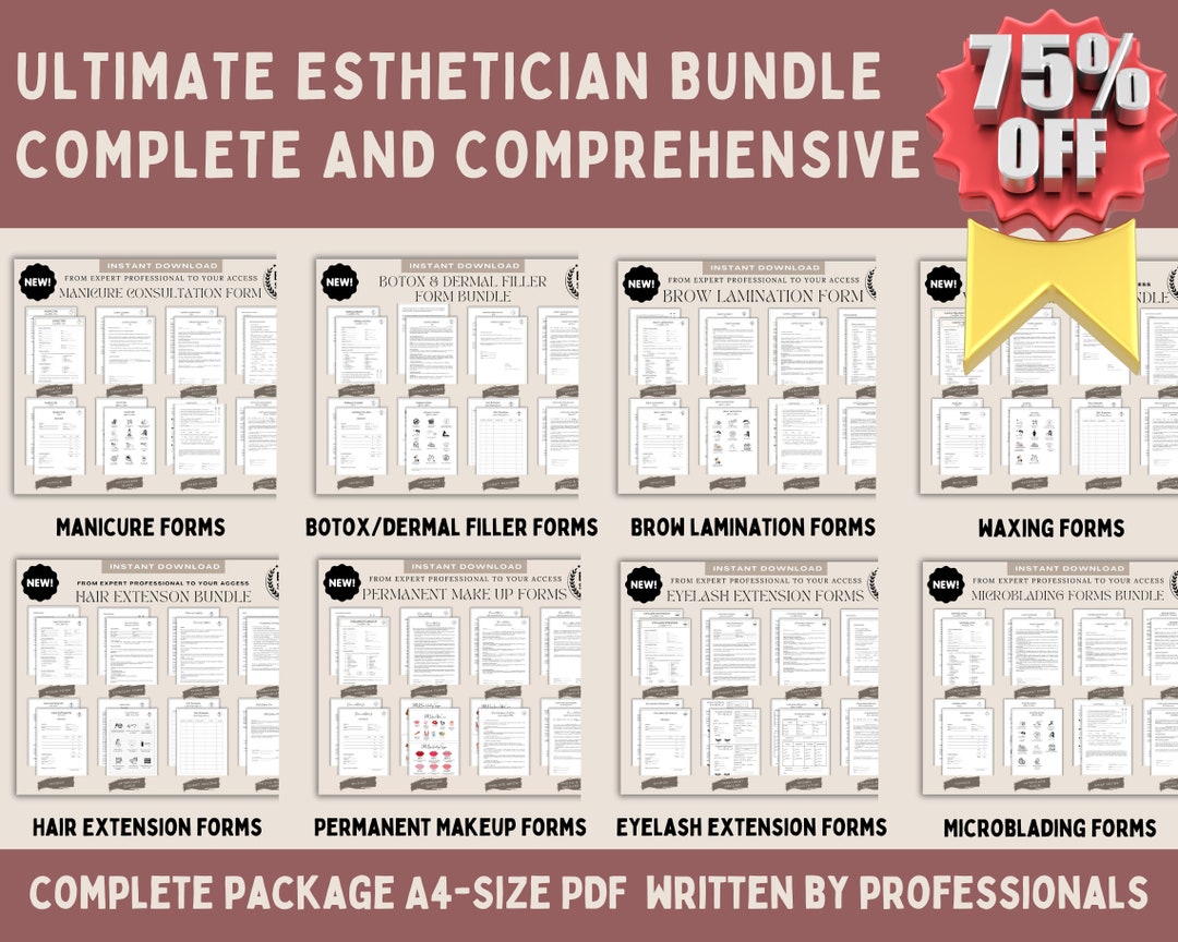 Mega Esthetician Forms Bundle, Day Spa Forms, Skincare Forms ...