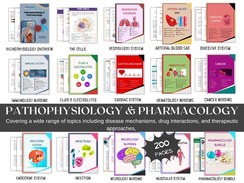 Nursing School Bundle, Study Guides, Pharmacology, Anatomy, Pediatrics, Med-surg, NCLEX, Health ...