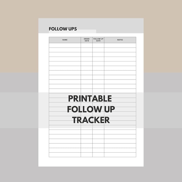Buy Follow up Sheet - Etsy