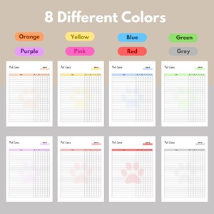 Printable Pet Care Chart | Weekly Pet Care Planner | Dog Care | Cat ...
