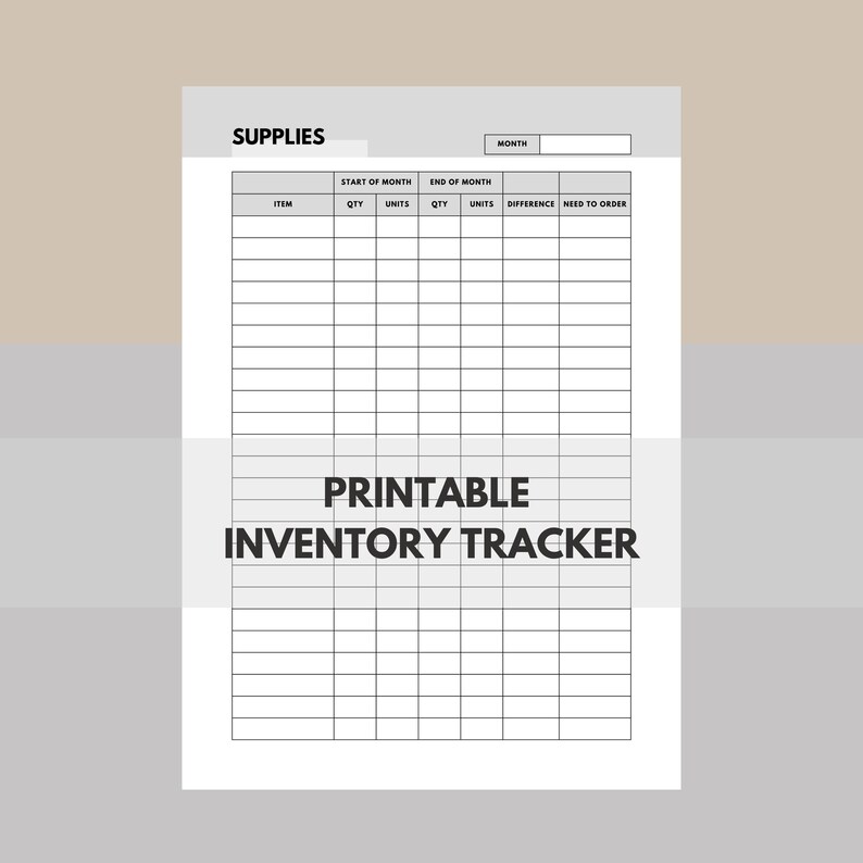Inventory Tracker Printable Inventory Template Inventory - Etsy