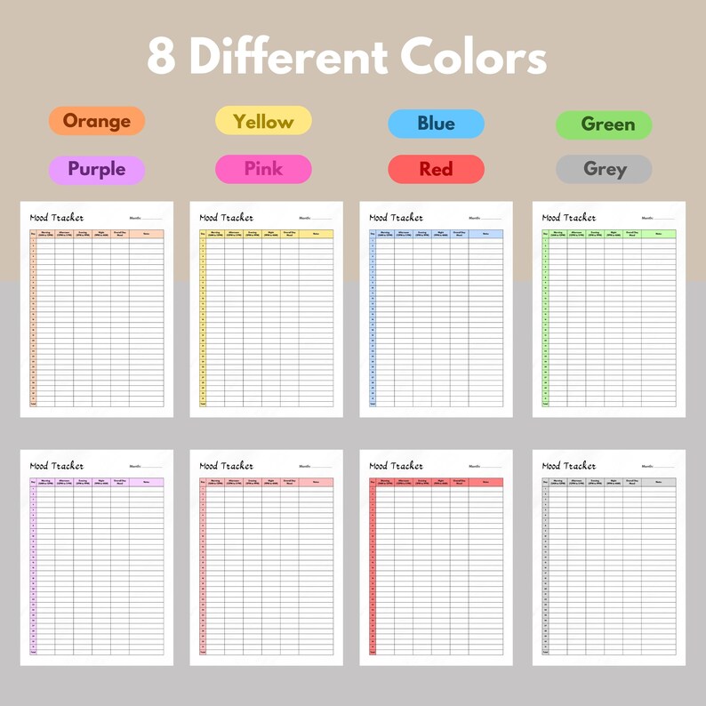 Printable Mood Tracker | Mood Tracker Journal | Daily Mood Tracker ...