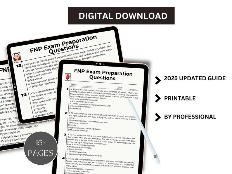 FNP Exam Practice Questions – Nurse Practitioner Study Guide (PDF) - Etsy