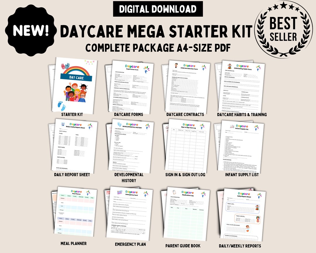 Daycare Forms Bundle, Starter Kit, Childcare Forms, Inhome Daycare ...