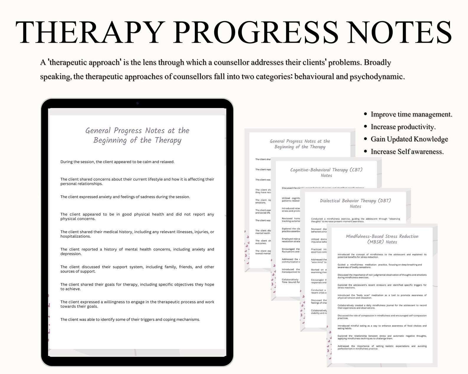Therapy Progress Notes Cheat Sheet: Counselor Phrases & Statements ...