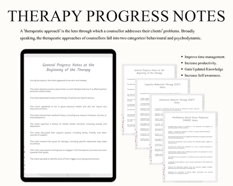 Therapy Progress Notes Cheat Sheet: Counselor Phrases & Statements ...