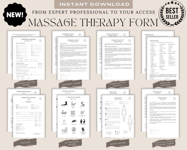 Editable Massage Therapy Forms – Client Intake, Consent, SOAP Notes ...