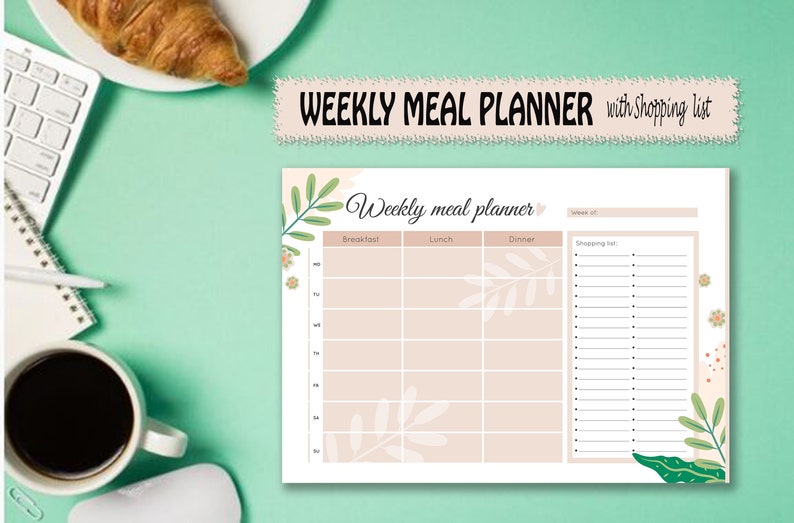 Printable Daily Weekly Meal Planner | Weekly Meal Schedule | Week at a ...