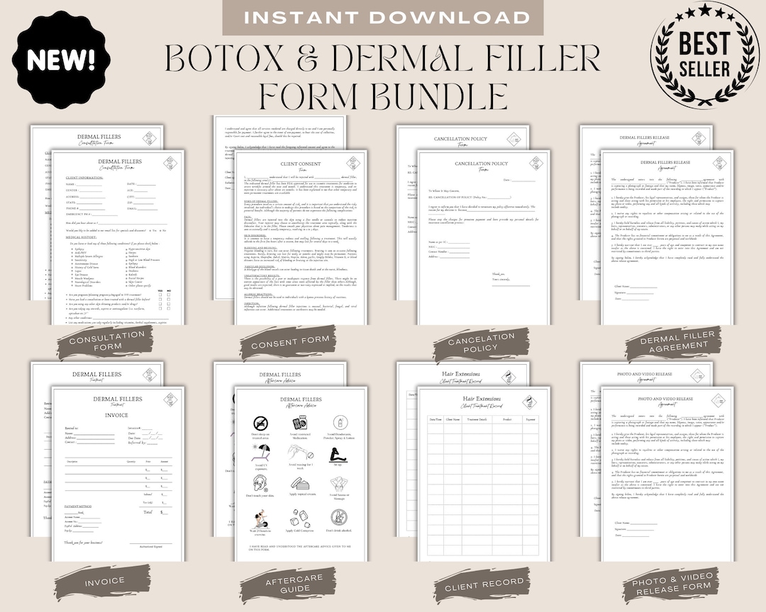Dermal Filler, Botox, Botulin Toxin, Consultation Forms, Consent Form ...