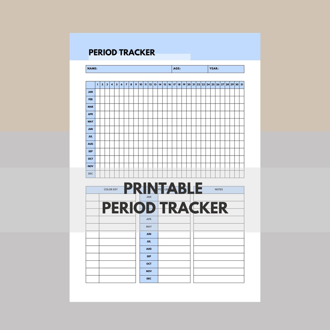 Period Tracker Printable Period Journal Period Calendar Ovulation ...