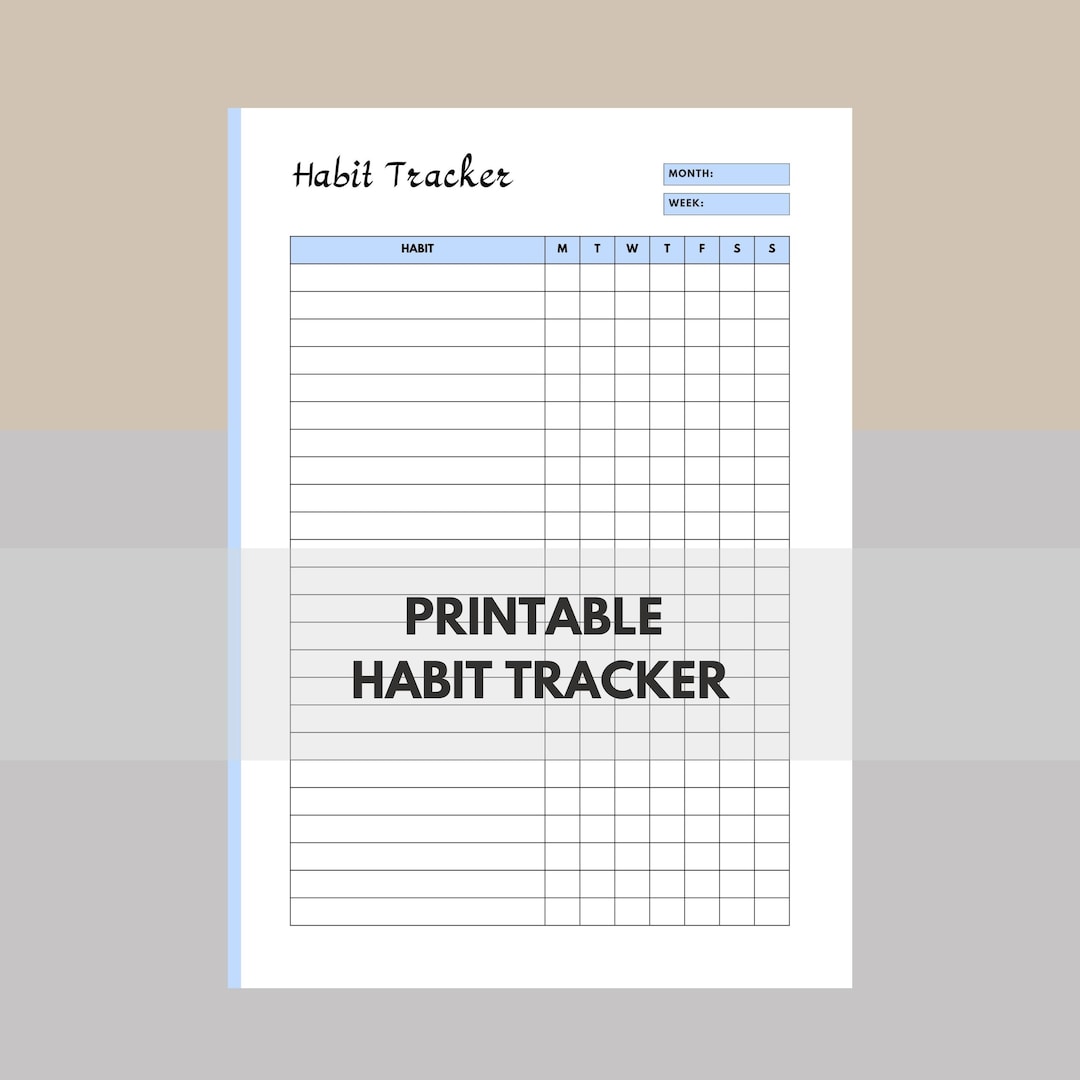 Printable Habit Tracker Daily Weekly Habit Tracker Habit Tracking ...