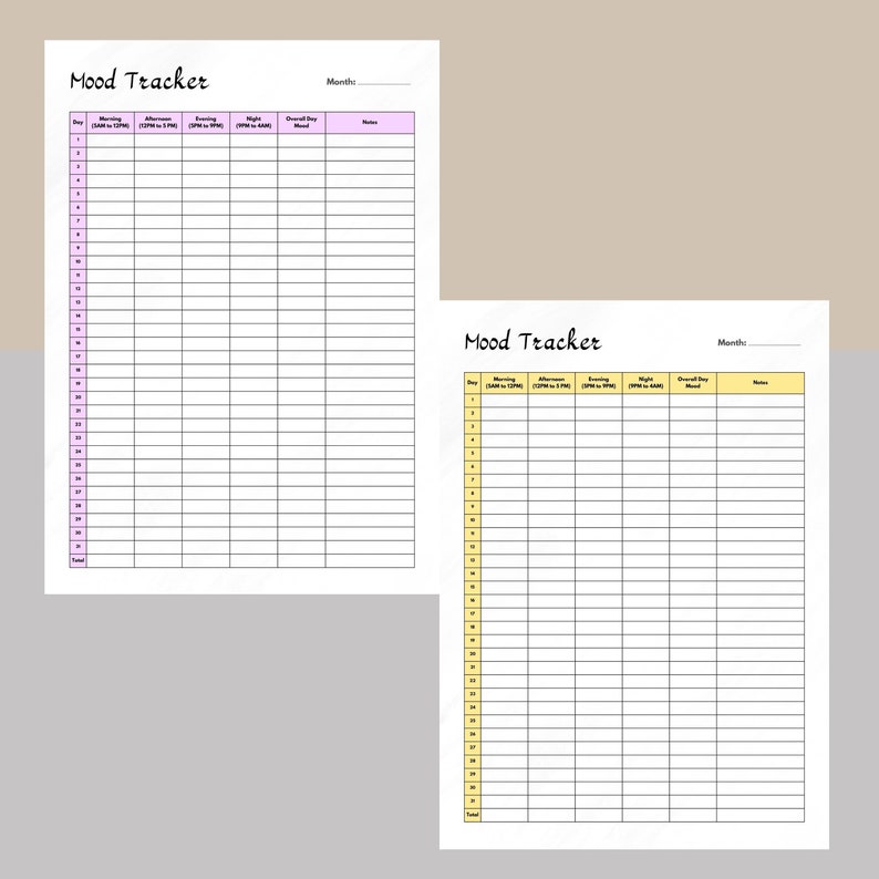 Printable Mood Tracker | Mood Tracker Journal | Daily Mood Tracker ...