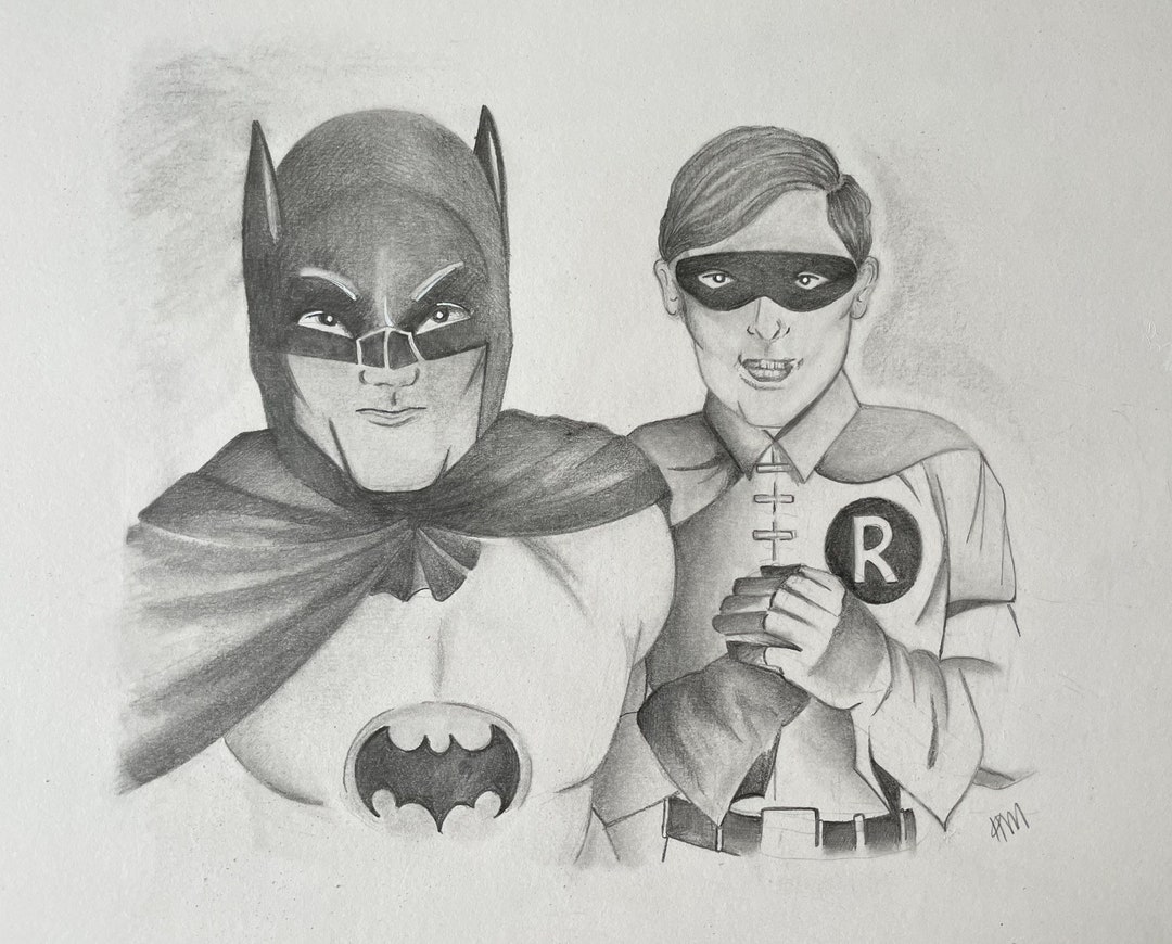 Batman & Robin - Original Pencil Drawing Art - Etsy