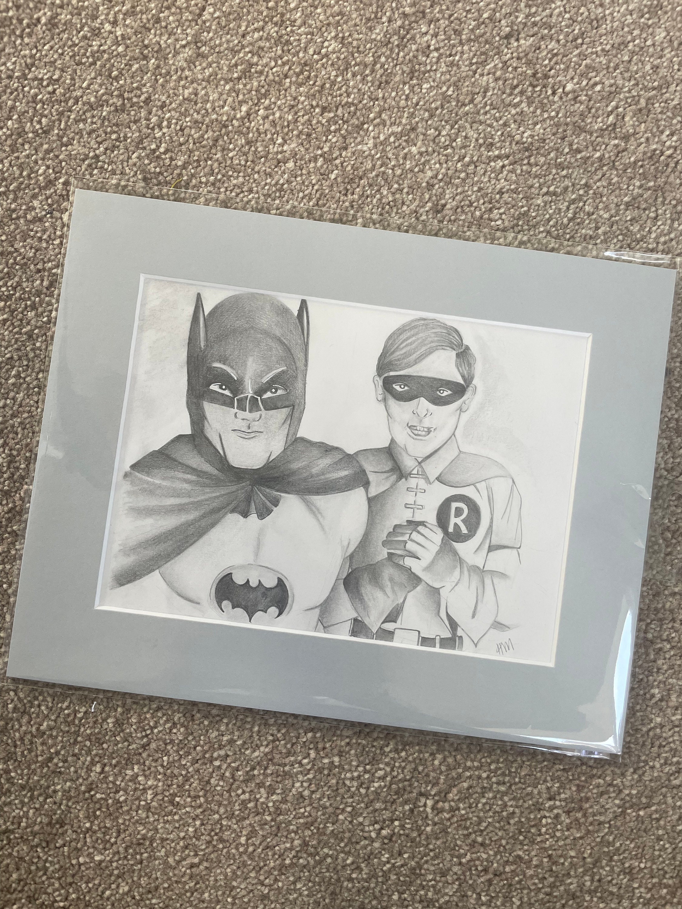 Batman & Robin - Original Pencil Drawing Art - Etsy