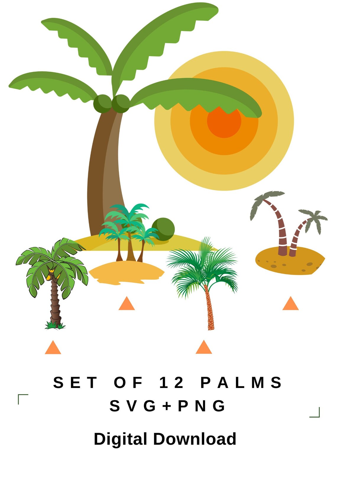 Set of 12 Palm Tree PNG, Palm Trees , Palm Tree, Tropical Tree ...