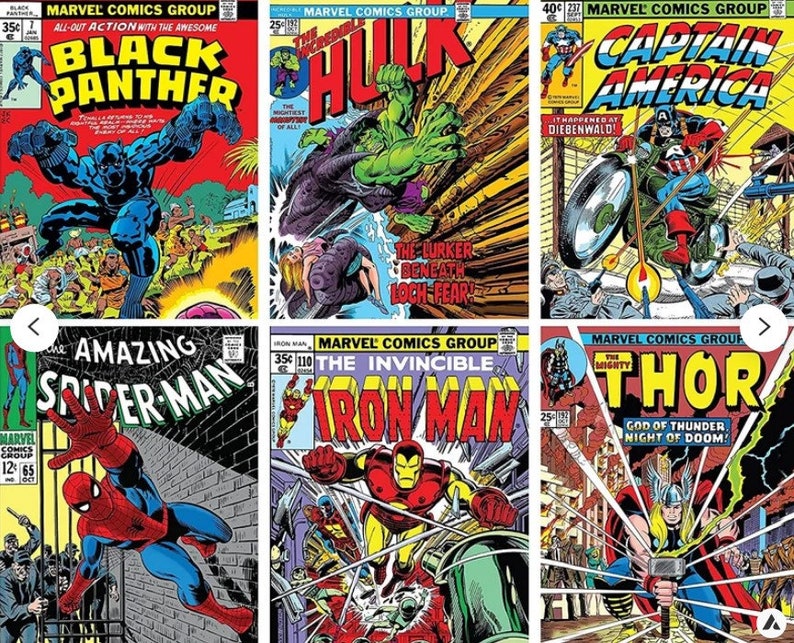 Juego de 6 pósteres de superhéroes para decoración de habitación ...