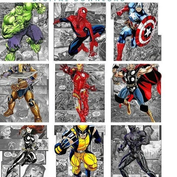 Superhero Print Set - Etsy