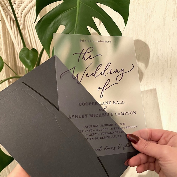 Clear Wedding Invitation - Etsy