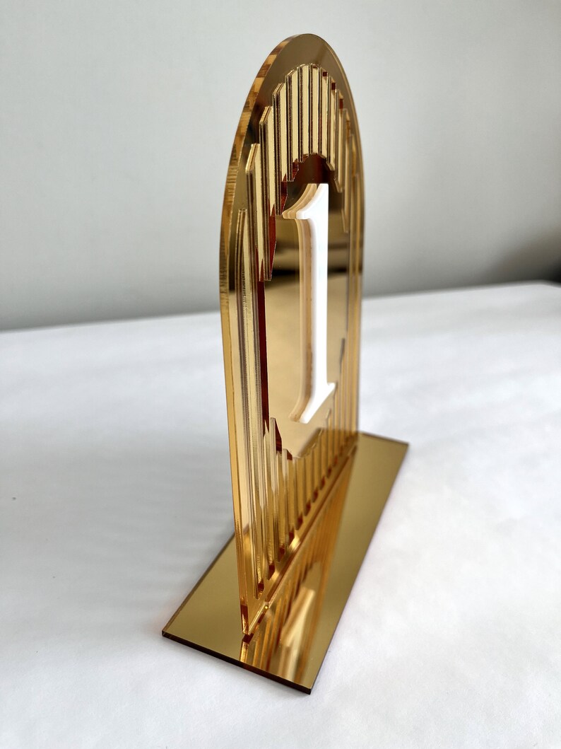 Gold Mirror Acrylic Table Numbers: Wedding Reception Decor - Etsy