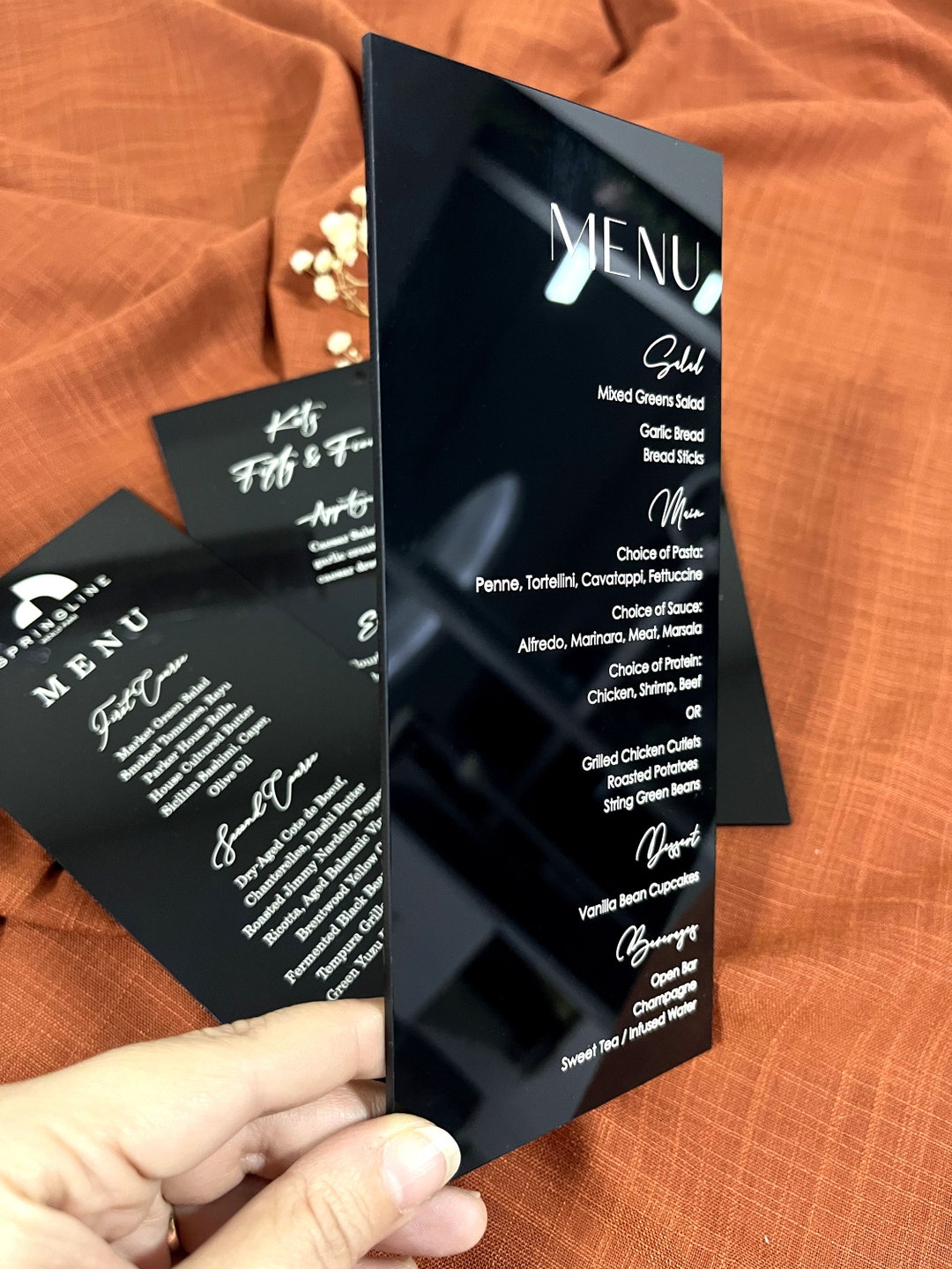 Acrylic Wedding Menu Card: Elegant Reception Decor - Etsy