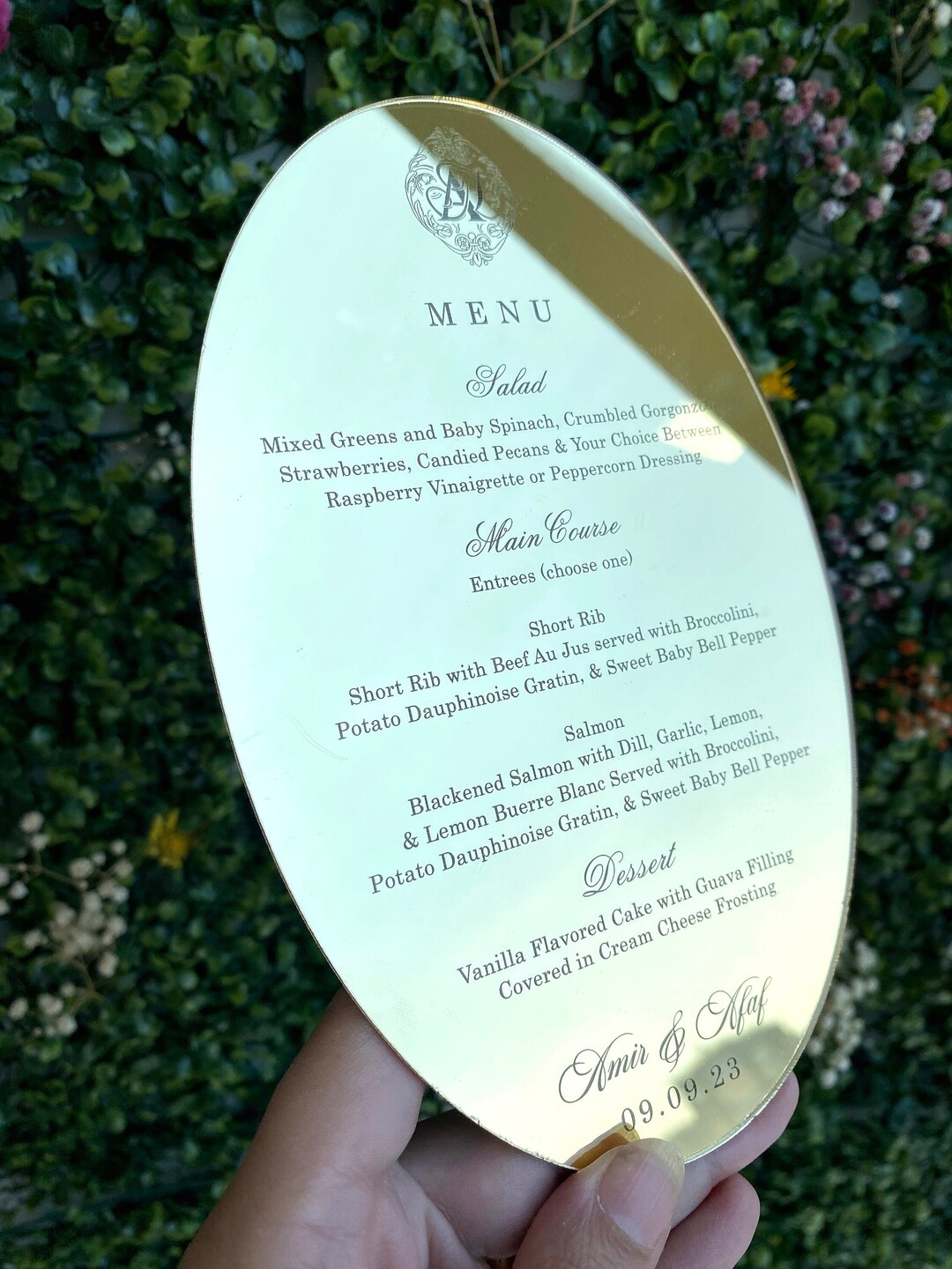 Acrylic Wedding Menu Card, Acrylic Round Shiny Menu, Gold Menu, Silver ...