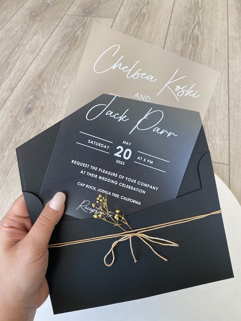 Wedding Invitation Acrylic Invitations Acrylic Gold - Etsy
