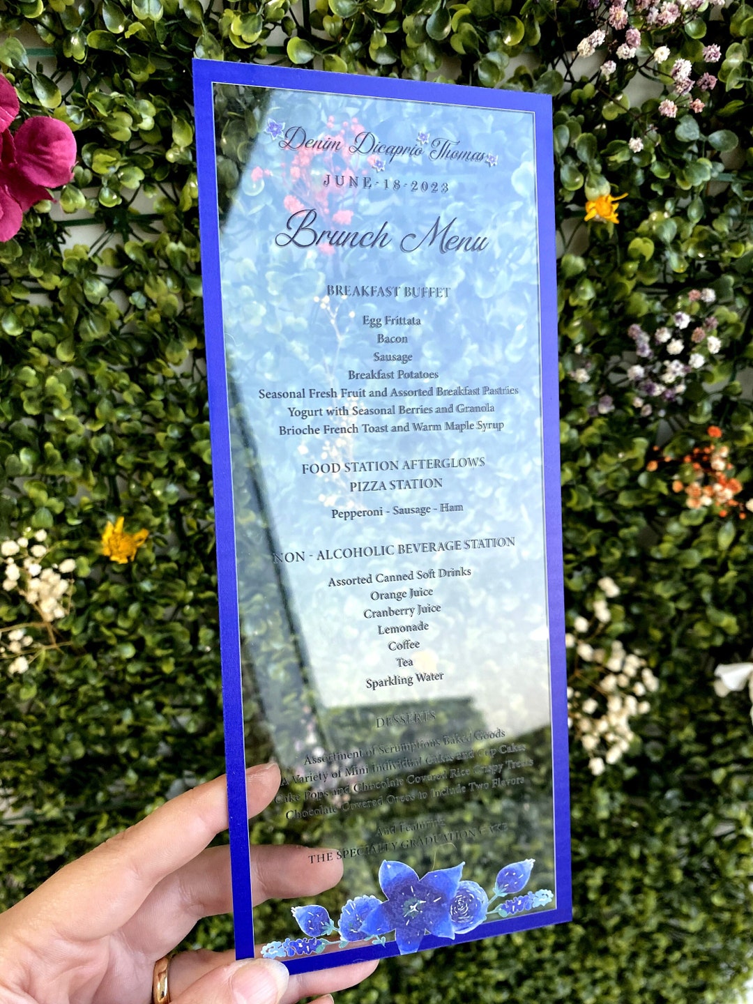 Acrylic Menu Card, Wedding Menu, Acrylic Wedding Detail Card, Acrylic ...