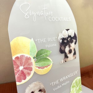 White/frosted Acrylic Wedding Bar Sign, Signature Cocktails, Wedding ...