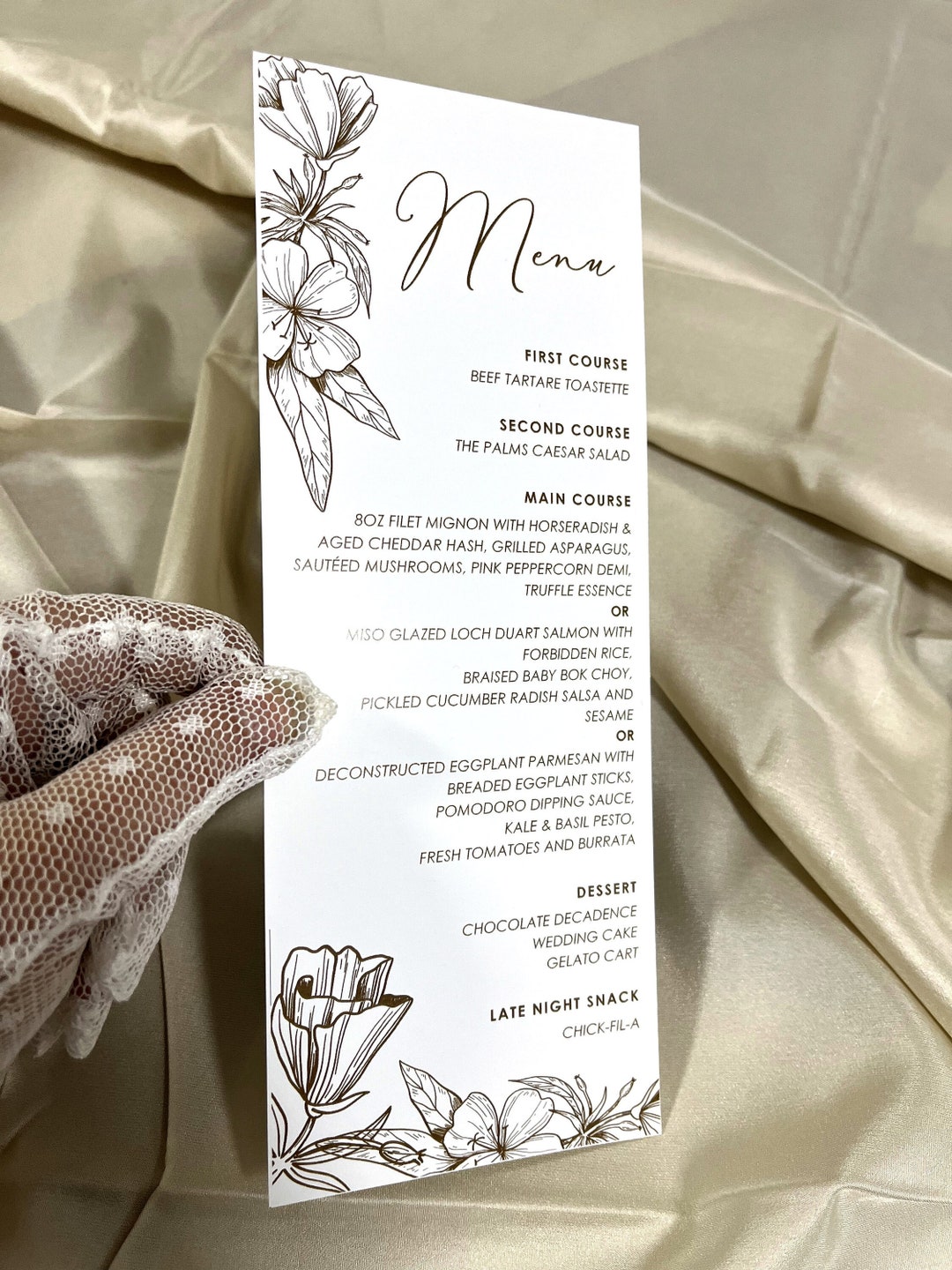 Simple Wedding Menu Cards, Classic Elegant Dinner Menu Cards, Menu Card ...