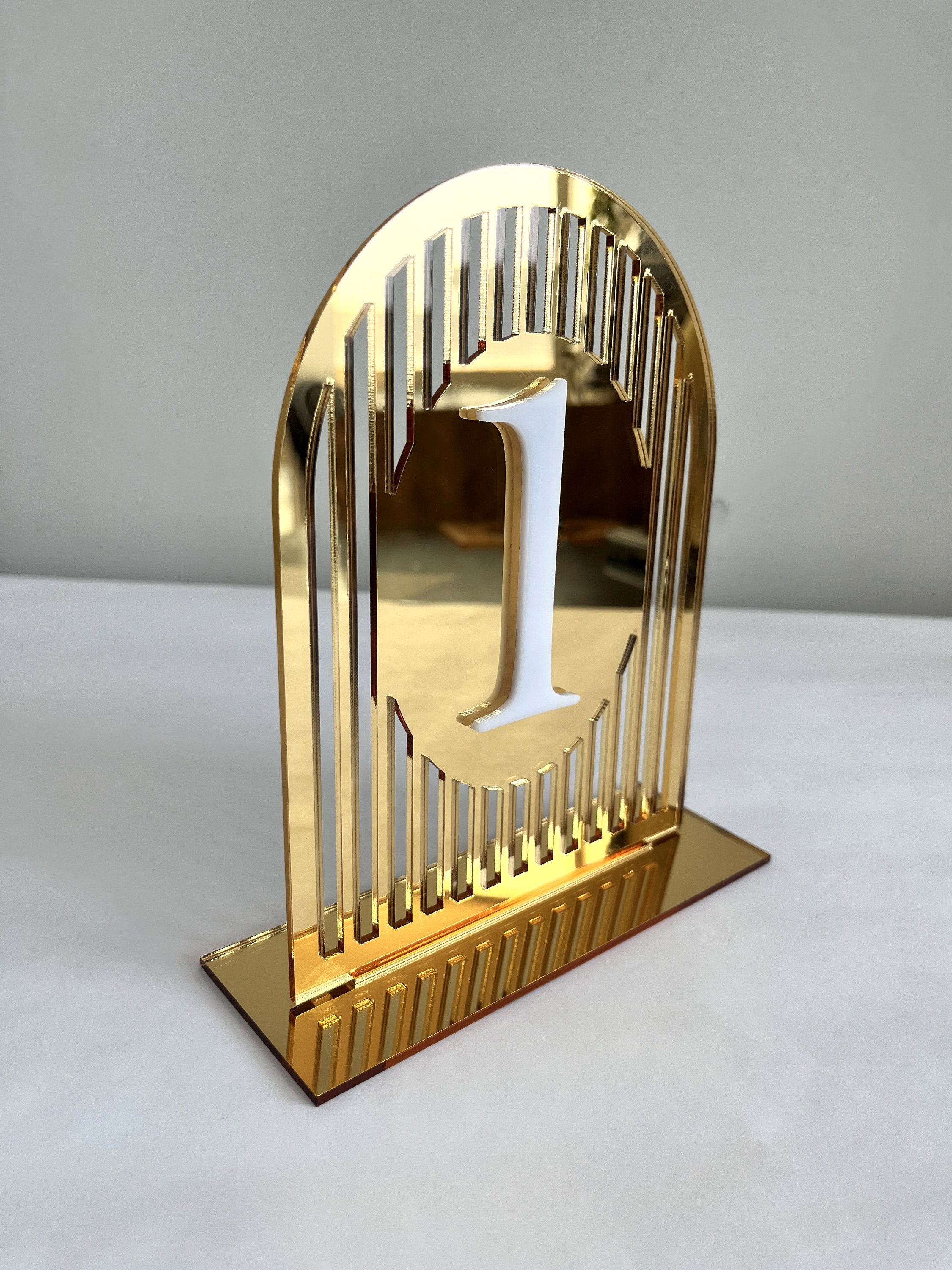 Gold Mirror Acrylic Table Numbers: Wedding Reception Decor - Etsy