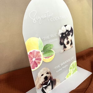 White/frosted Acrylic Wedding Bar Sign, Signature Cocktails, Wedding ...