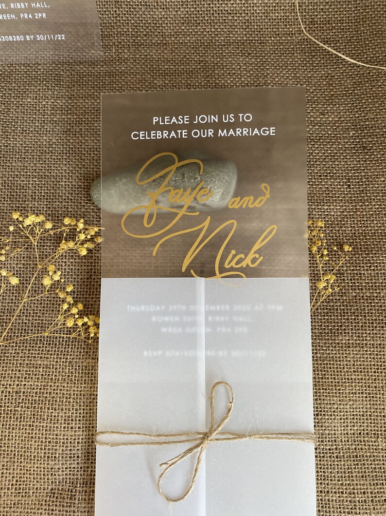 Wedding Invitation Acrylic Invitations Acrylic Gold - Etsy