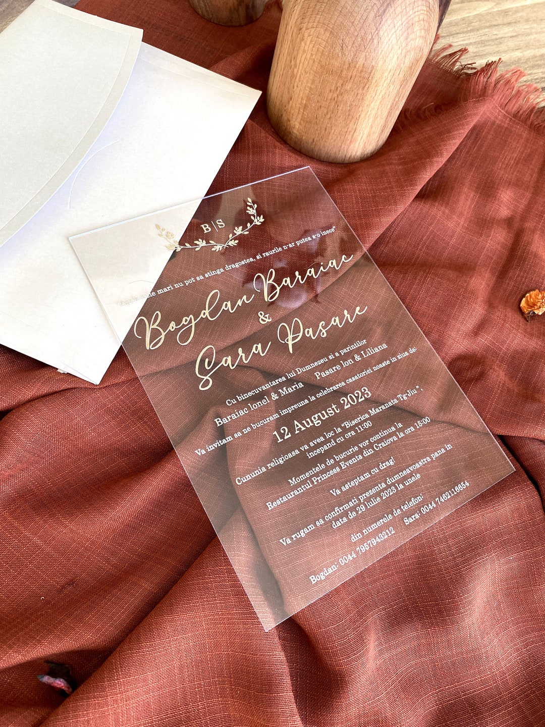 Invitación de boda, acrílico transparente de 1 mm, invitación acrílica ...
