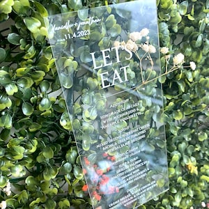 Acrylic Menu Card, Wedding Menu, Acrylic Wedding Detail Card, Acrylic ...