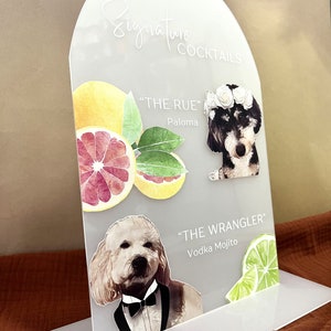 White/frosted Acrylic Wedding Bar Sign, Signature Cocktails, Wedding ...