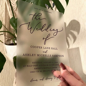 Wedding Invitation, Acrylic Invitations, Acrylic Gold Invitations ...