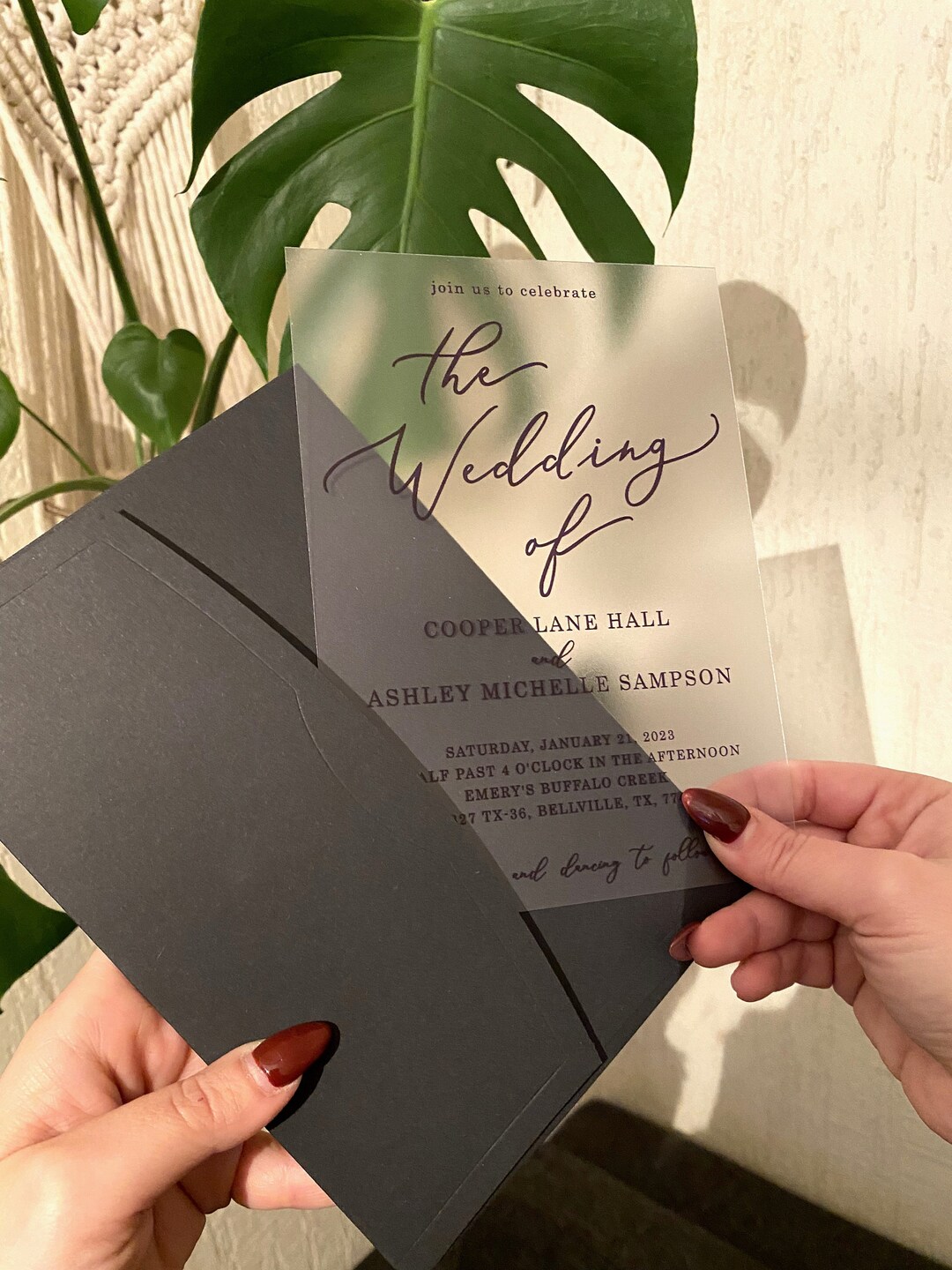 Wedding Invitation, Acrylic Invitations, Acrylic Gold Invitations ...