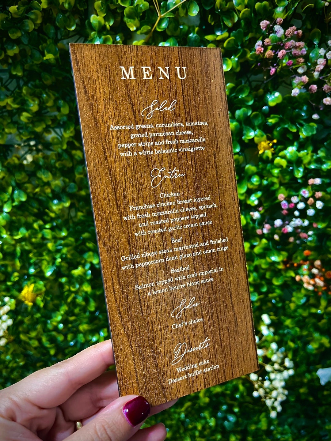 Wooden Menu Card, Wedding Menu, Wooden Wedding Menu Card, Wooden ...