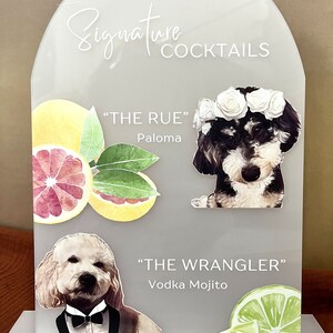 White/frosted Acrylic Wedding Bar Sign, Signature Cocktails, Wedding ...