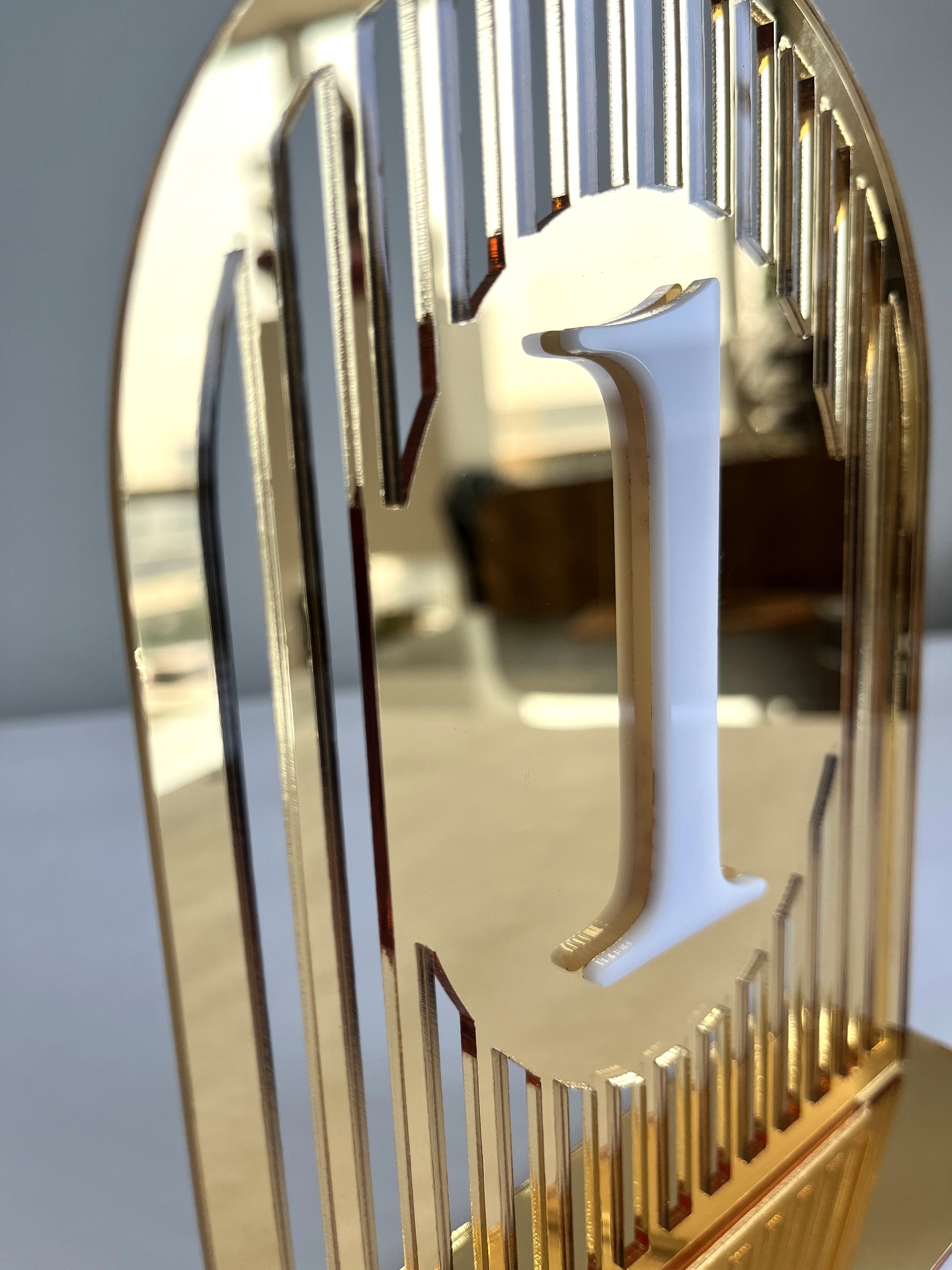 Gold Mirror Acrylic Table Numbers: Wedding Reception Decor - Etsy