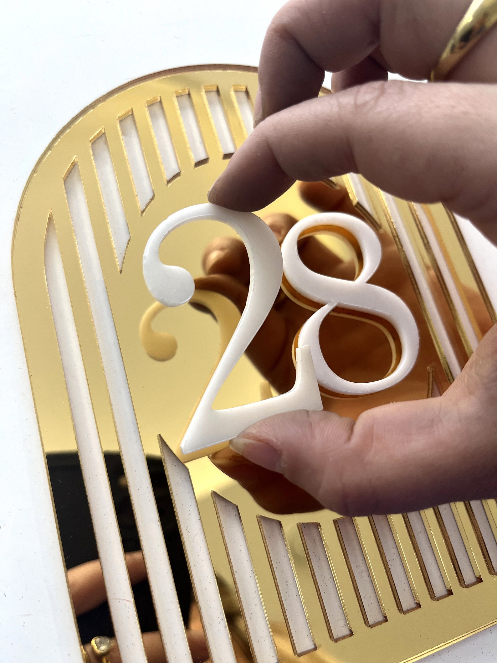 Gold Mirror Acrylic Table Numbers: Wedding Reception Decor - Etsy