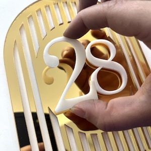 Gold Mirror Acrylic Table Numbers, Table Numbers Wedding, Custom ...