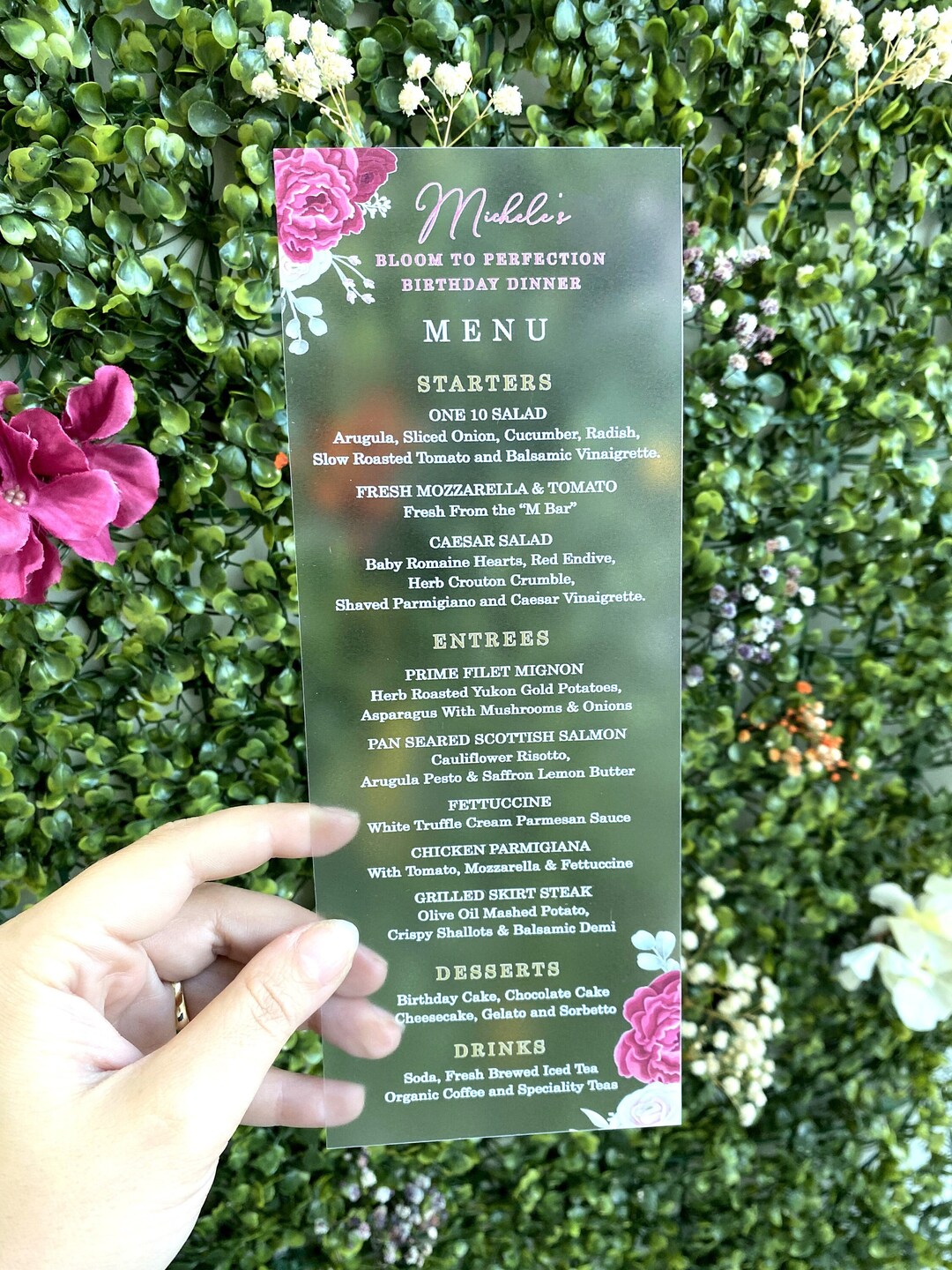 Acrylic Menu Card, Wedding Menu, Acrylic Wedding Detail Card, Acrylic ...