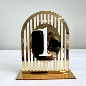 Gold Mirror Acrylic Table Numbers, Table Numbers Wedding, Custom ...