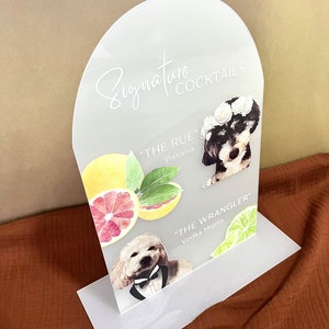 White/frosted Acrylic Wedding Bar Sign, Signature Cocktails, Wedding ...