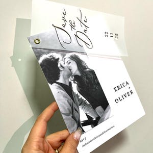 Save the Date Invitation Set - 3 Layered, 350gsm Textured Card, Vellum ...