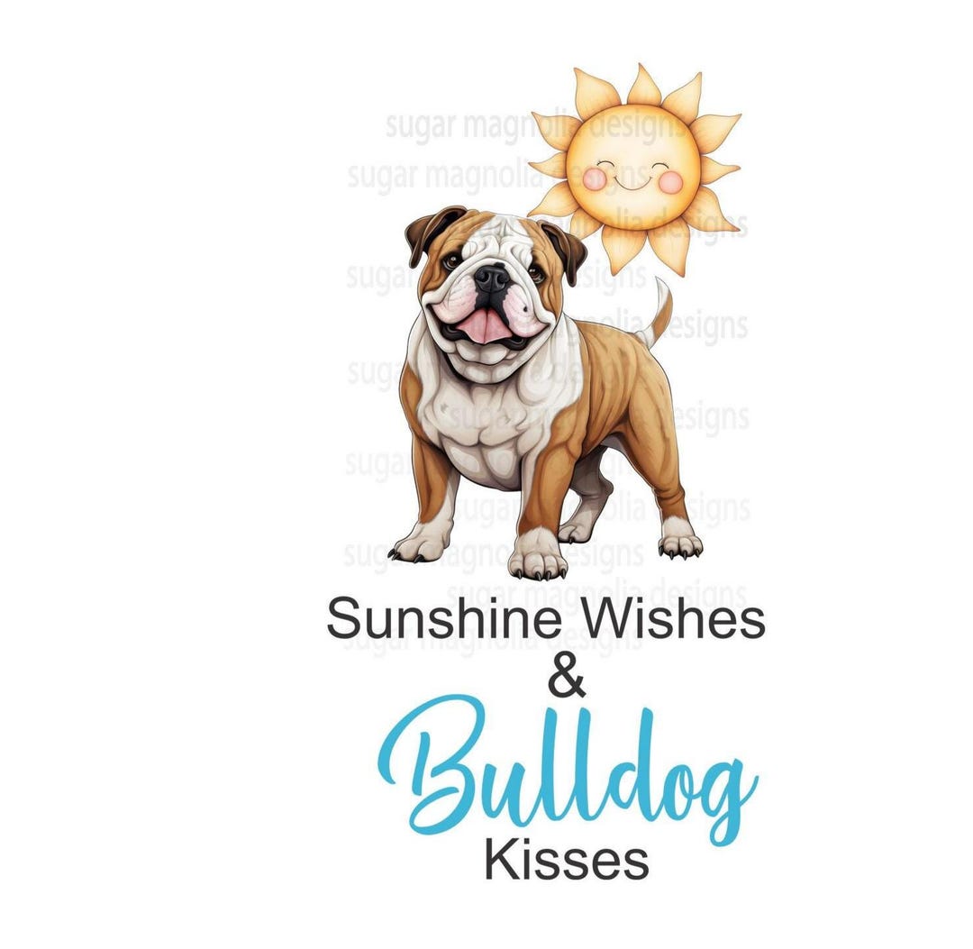 Bulldog Sublimation Design, PNG for Sublimation, Dog Gift, Tea Towel, T ...