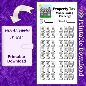 A6 Property Tax Savings Challenge Printable for Real Estate Tax for ...