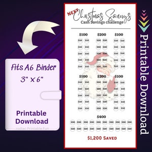 A6 Save Money for Christmas Challenge Printable for Holiday Countdown ...