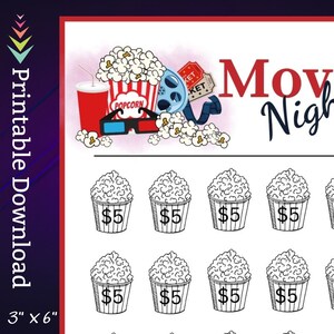 A6 Night Out Savings Challenge Printable for Family Entertainment Money ...